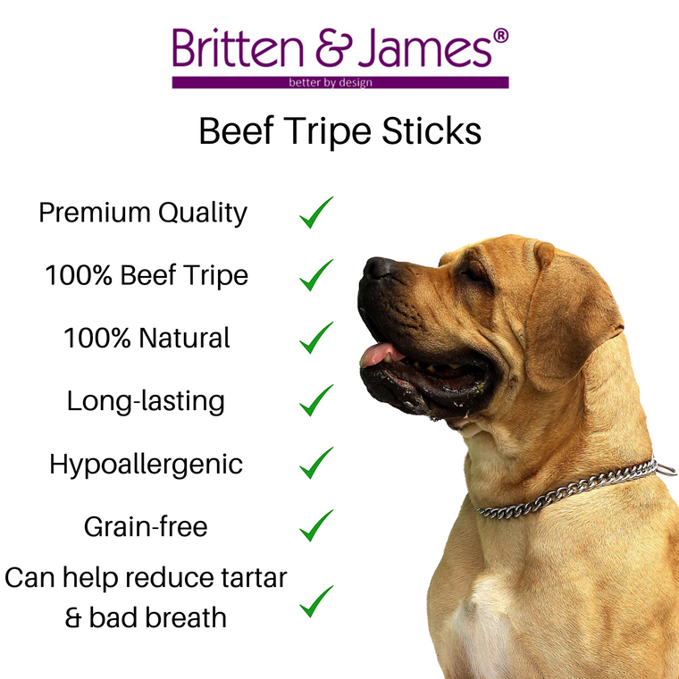 Beef Tripe Sticks for Dogs 950g - Britten & James