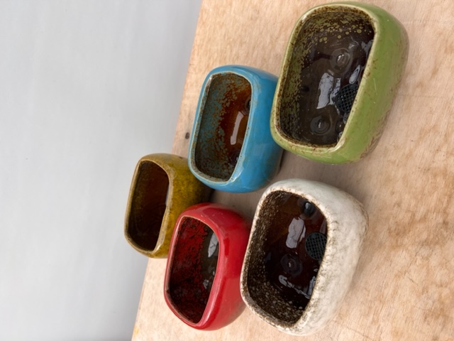 Rectangular Glazed Ceramic Pot w/ Feet (E-Case of 5) - Botanic Wonders