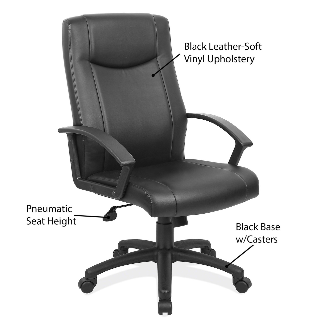 OfficeSource Advantage Collection Executive High Back with Black Frame ...