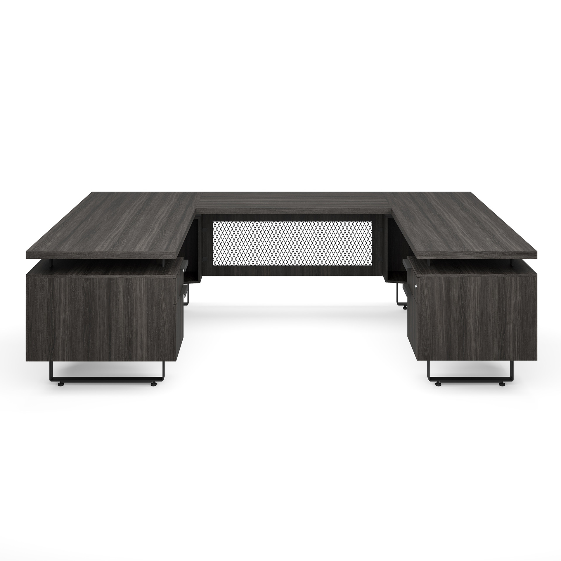 OfficeSource | Palisades | U Shape Double Pedestal Desk with Reversible ...