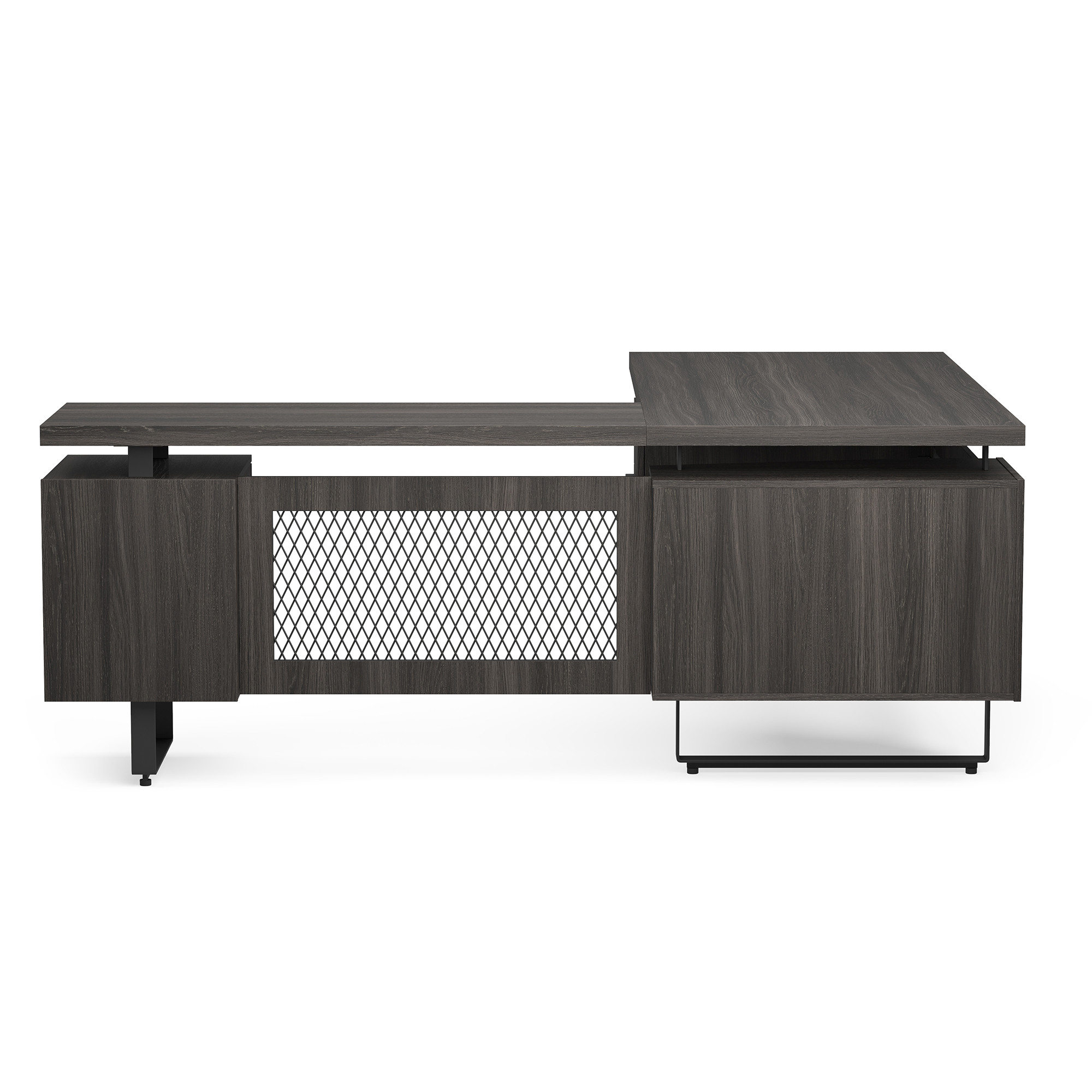 OfficeSource | Palisades | L Shape Double Pedestal Desk with Reversible ...