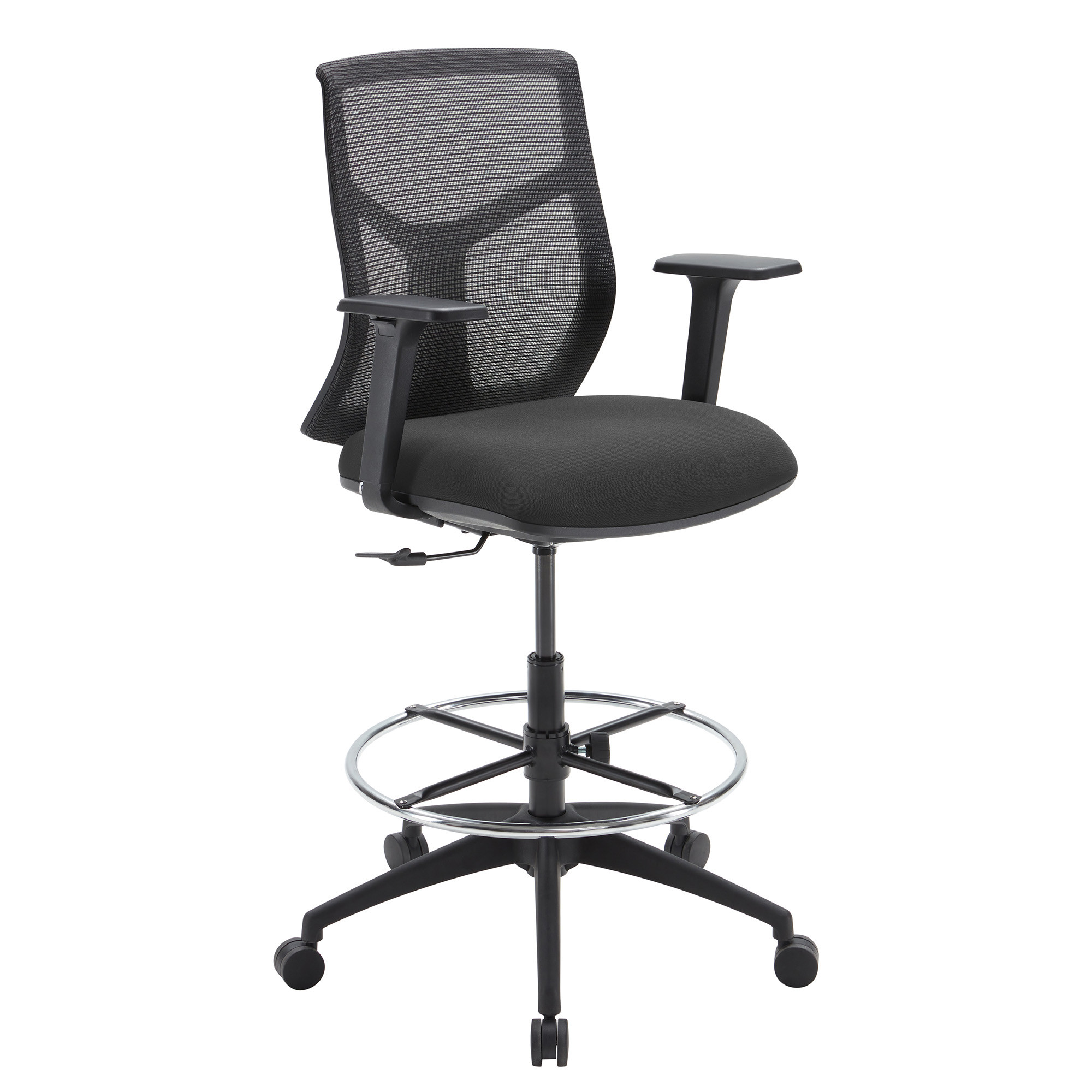 OfficeSource Starlight Mid Back Stool with Black Frame - COE Distributing