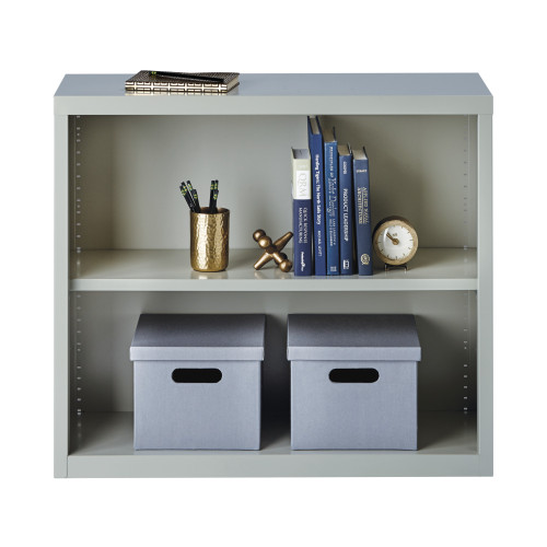 OfficeSource Steel Bookcase Collection 2 Shelf Metal Bookcase, 30" High ...