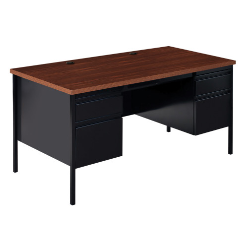 OfficeSource | Raleigh | 60"W Double Pedestal Steel Desk - COE Distributing