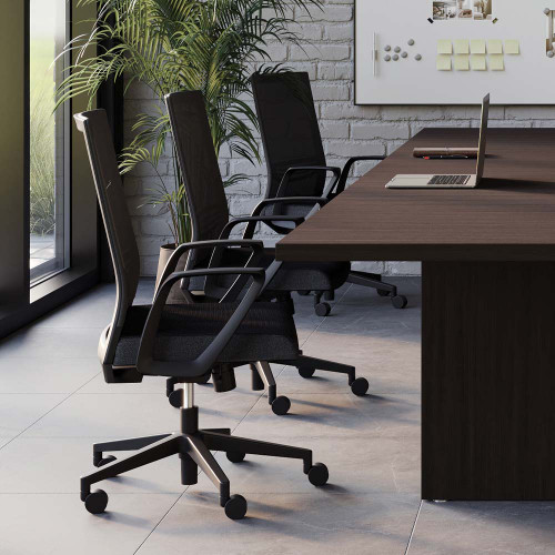 OfficeSource | Oslo | Mid-Back Mesh Conference Chair with Fixed Arms ...