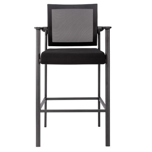 OfficeSource Oslo Mesh Back Stool with Arms and Black Frame - COE ...