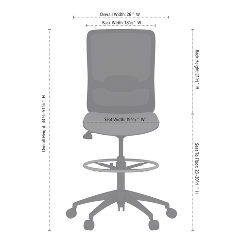 OfficeSource Orion Armless Mesh Back Task Stool with Black Frame - COE ...