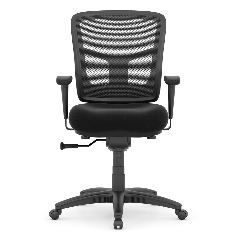 OfficeSource | CoolMesh Basic | Task Chair with Fabric Seat and Black ...