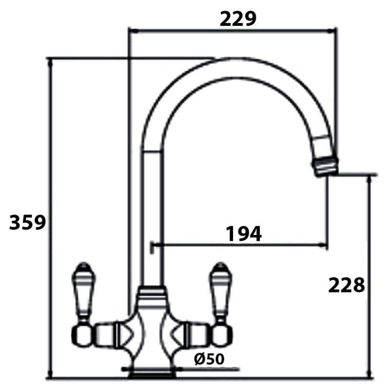 Clearwater Elegance Monoblock Sink Mixer Tap - Brushed Brass Finish ...