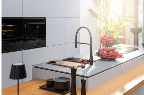 Franke Icon Semi-Pro Black Pullout Kitchen Mixer Tap | Taps.co.uk