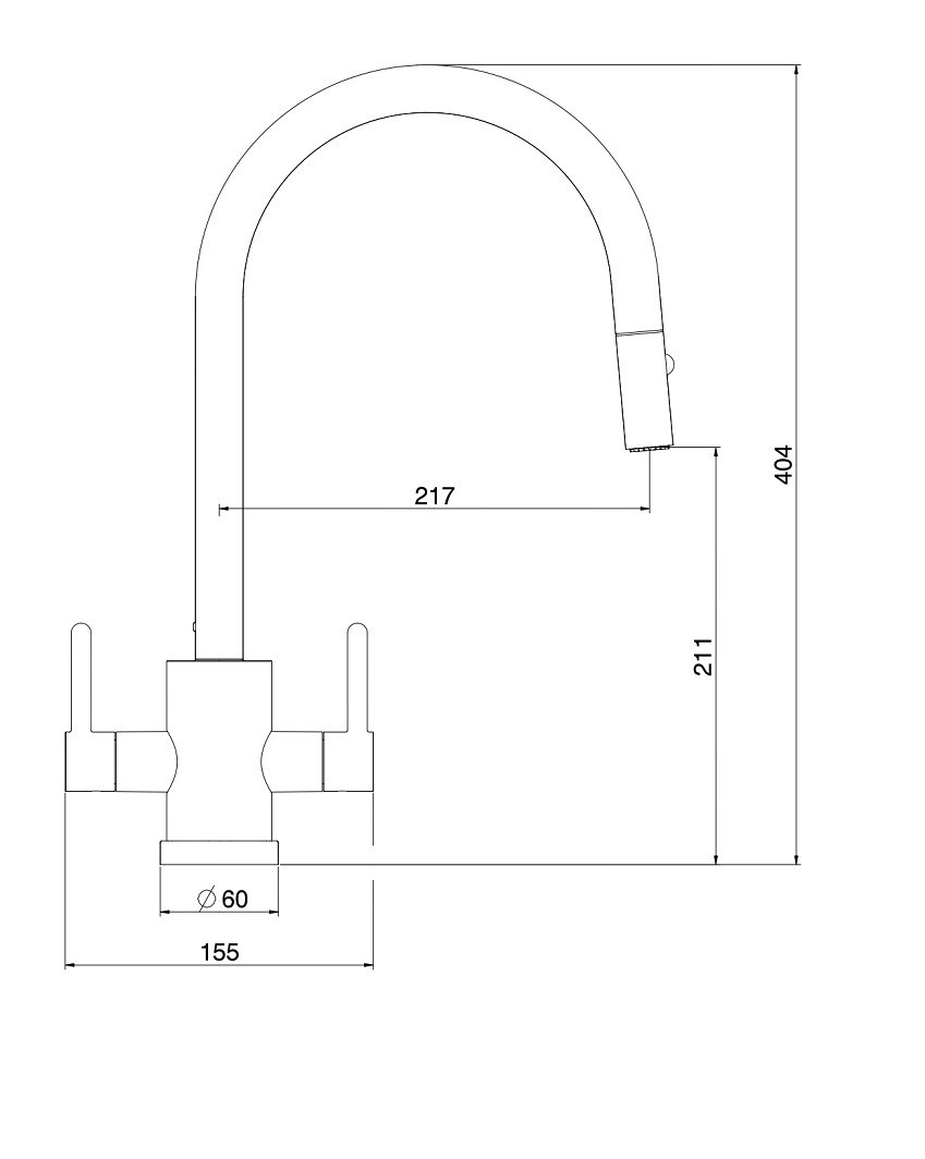Franke Krios J Pull-Out Spray Pull Out Tap - Chrome | Taps.co.uk