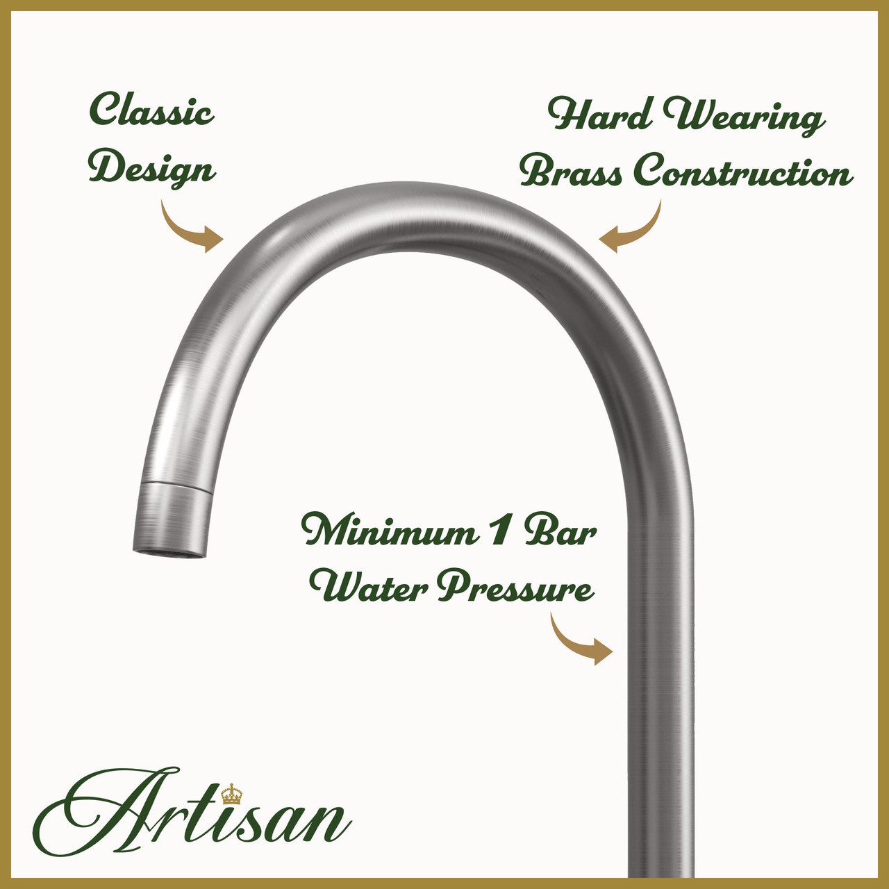Kensington 3 Hole Dual Lever Pewter Kitchen Tap | Taps.co.uk