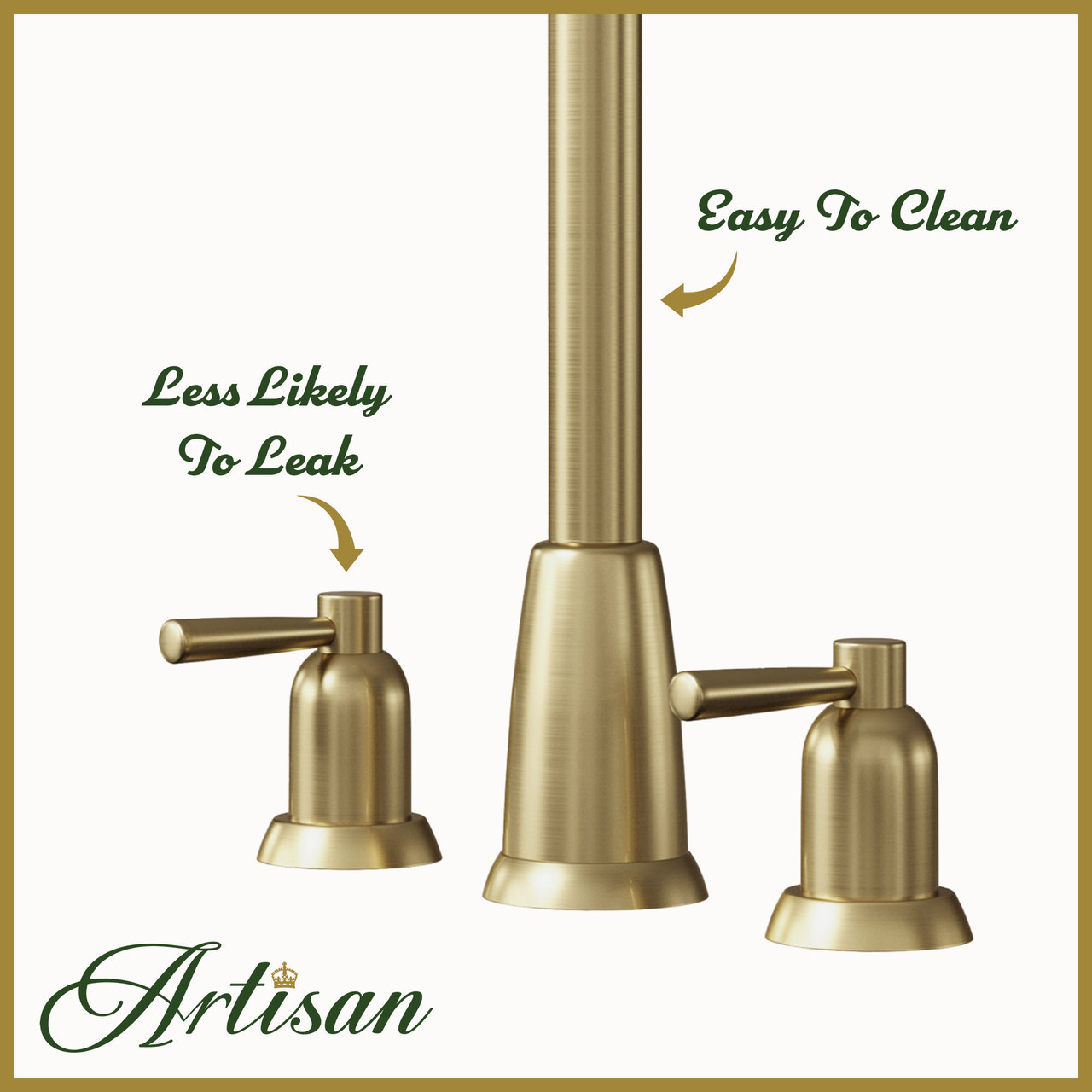 Artisan Kensington 3 Hole Brushed Brass Kitchen Tap | Taps.co.uk