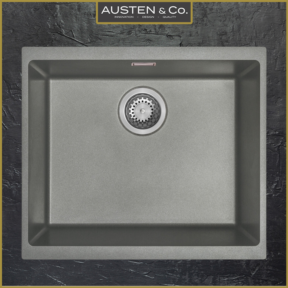 Austen & Co. Siena 1 Bowl Granite Kitchen Sink Grey | Taps.co.uk