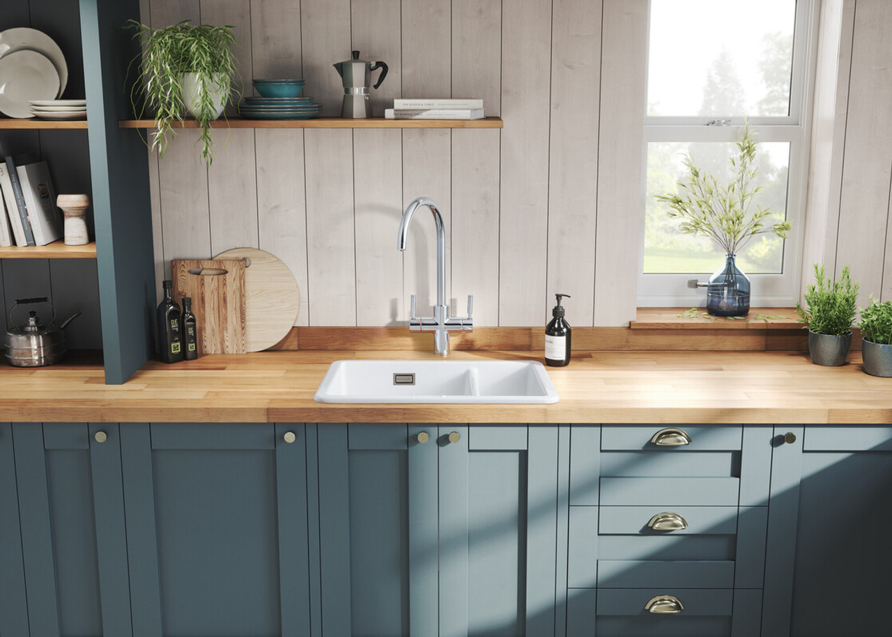 Rangemaster Rustique 1.5 Bowl Ceramic Kitchen Sink | taps.co.uk