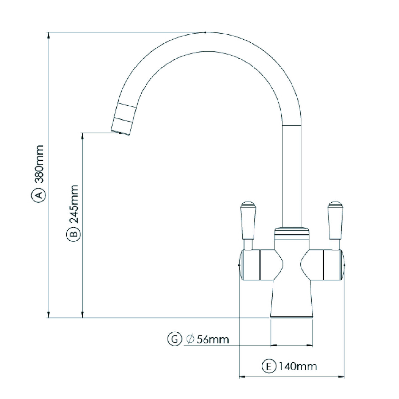 Stainless Steel Classic Kitchen Mixer Tap Dual Lever