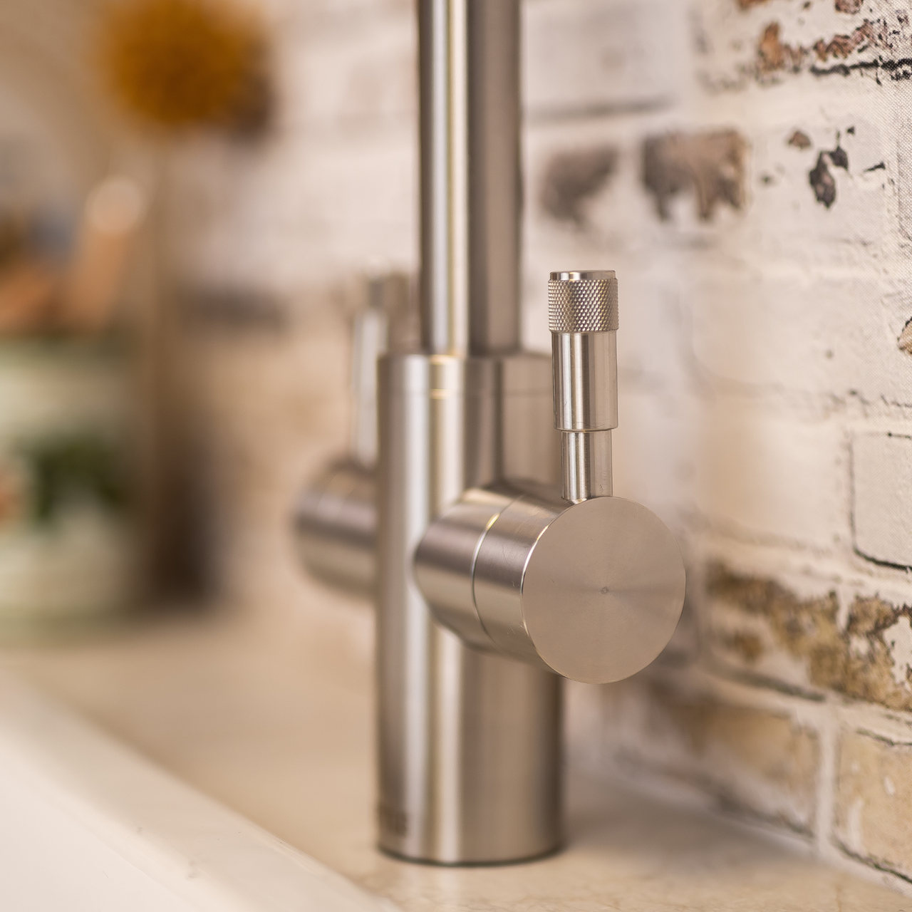 Stainless Steel Modern Kitchen Mixer Tap Dual Lever