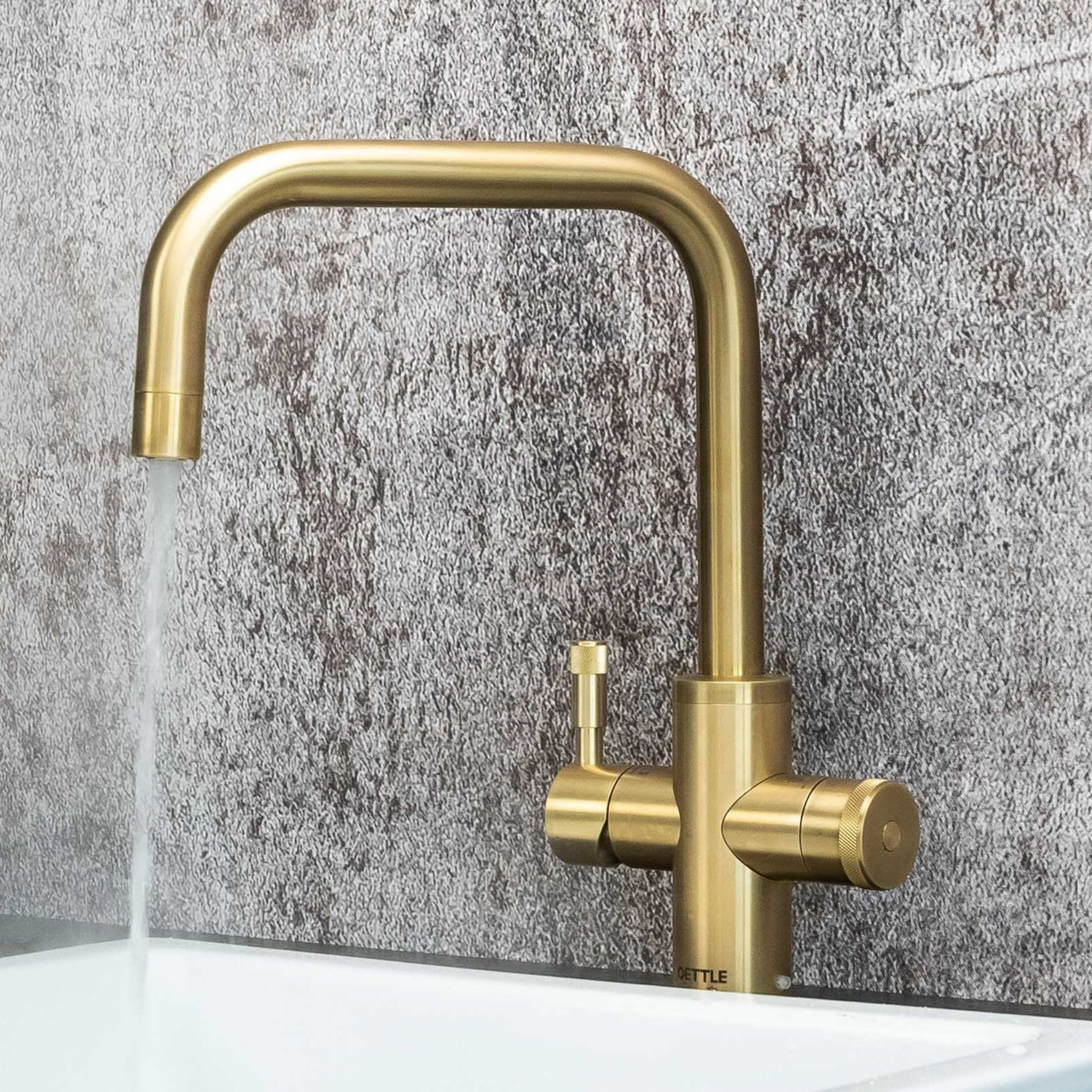 4 in 1 Square Brass Boiling Water Tap with 2L Tank