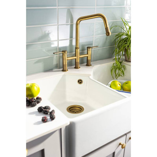 Abode Hex Pull Out Dual Lever Bridge Kitchen Tap - Taps.co.uk
