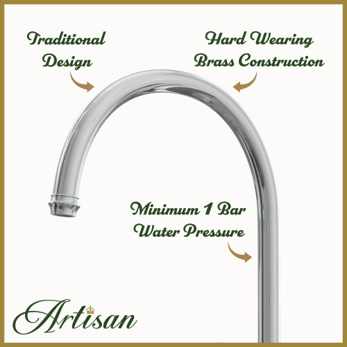 Artisan Windsor Traditional Chrome Kitchen Mixer Tap | Taps.co.uk