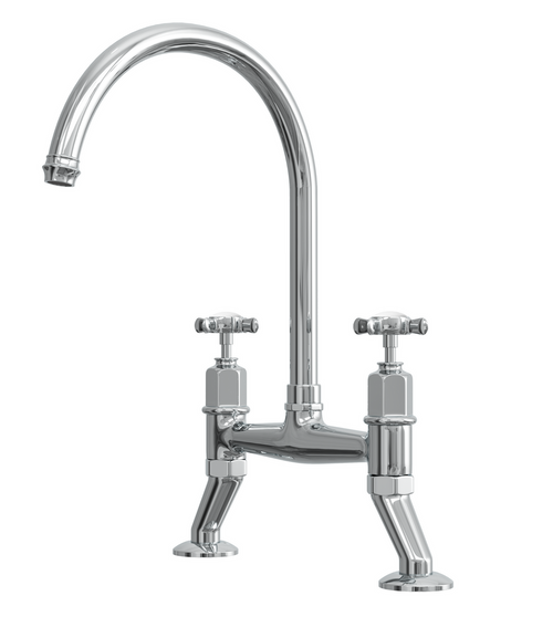 Artisan Mayfair Chrome Bridge Tap Crosshead Handle | Taps.co.uk
