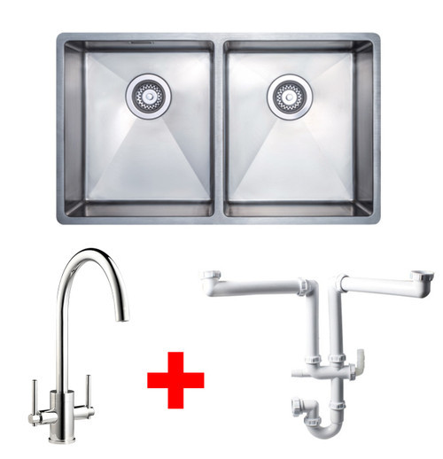 Austen&Co. Garda Sink, Chrome Tap, Plumbing Kit Combo | Taps