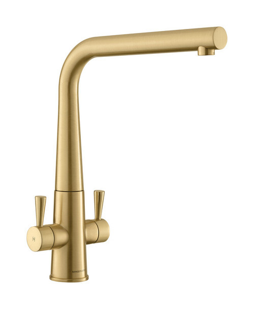 Rangemaster Conical Dual Lever Mixer Tap Brushed Brass | Taps