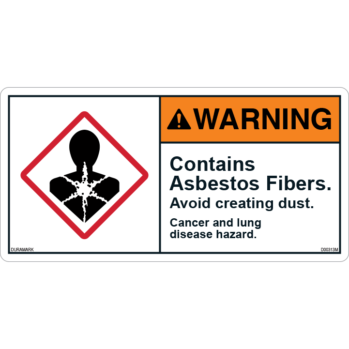 Asbestos Labels | Caution Warning Danger Labels | DuraMark