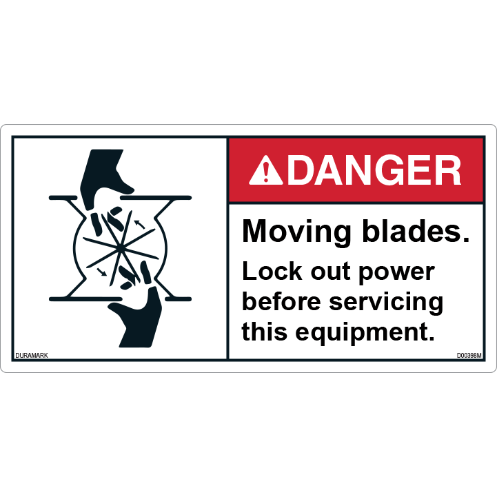 ANSI Safety Label - Danger - Rotating Parts - Keep Hands Clear
