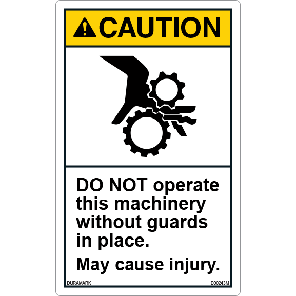 ANSI Safety Label - Warning - Rotating Shaft Injury