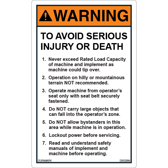 Machine Safety Labels | Caution Warning Danger Labels | DuraMark