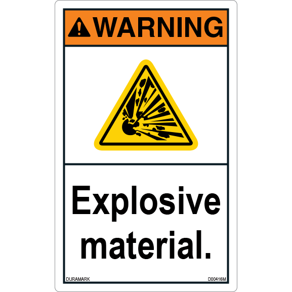 ANSI Safety Label - Danger - Explosive Materials