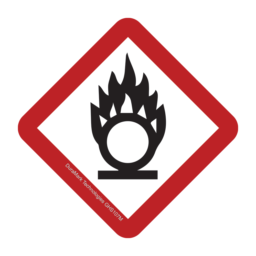 GHS Flame Over Circle Symbol Label