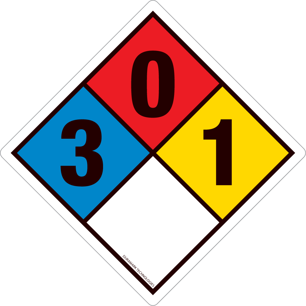 NFPA Diamond 3 3 0 Hazard Label