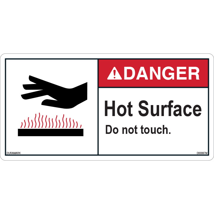 ANSI Safety Label - Danger - Hot Surface - Do Not Touch
