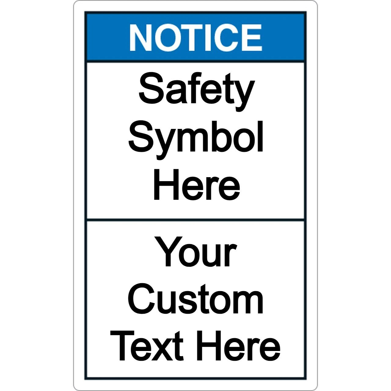 Custom Vertical Notice Label with Symbol - DuraMark Technologies