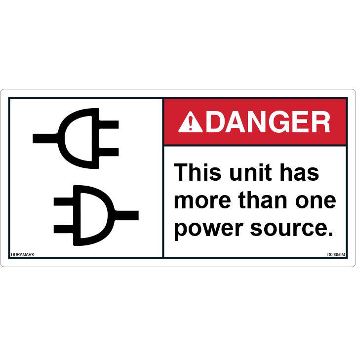 ANSI Safety Label - Danger - Electric Shock - More than One Power Source