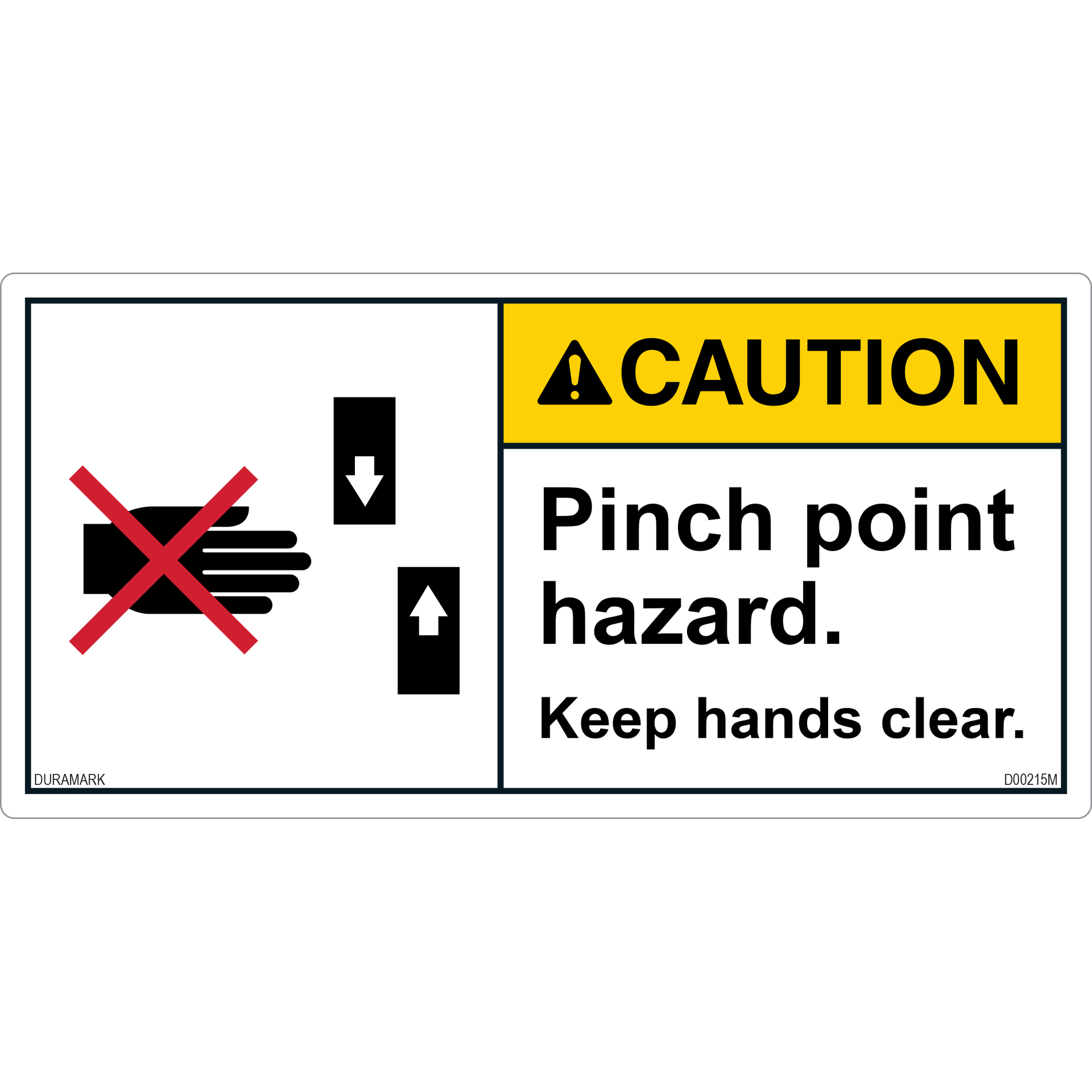 ANSI Safety Label - Danger - Pinch Points -Keep Hands Clear - Vertical