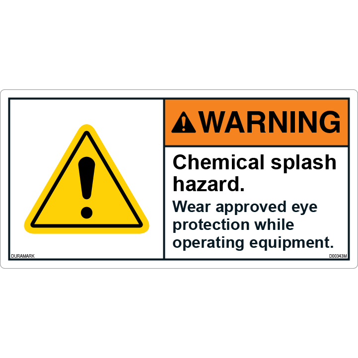 ANSI Safety Label - Warning - Chemical Splash