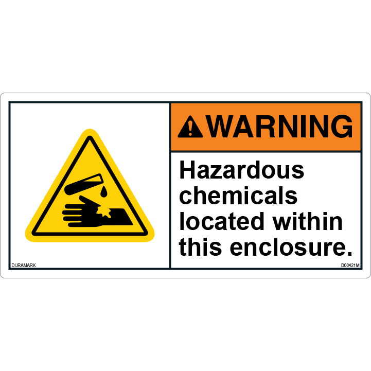 ANSI Safety Label - Warning - Hazardous Chemicals