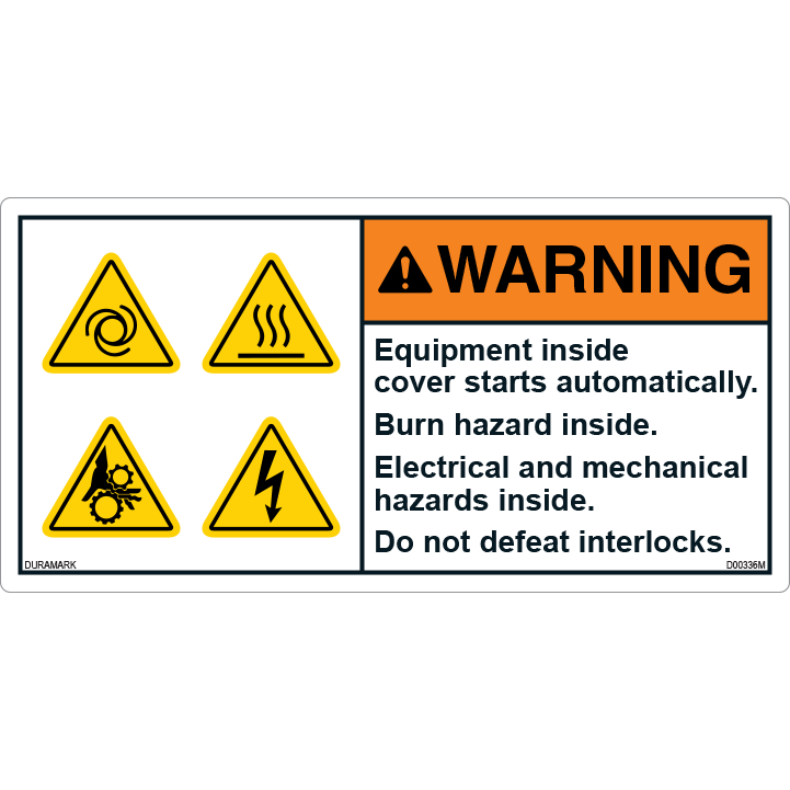 ANSI Safety Label - Warning - Machine Safety
