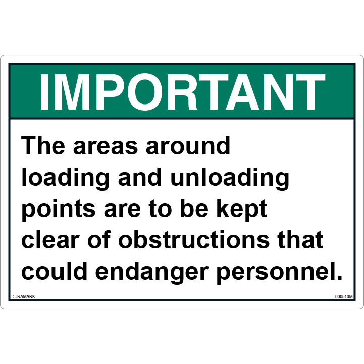 ANSI Safety Label - Important - Loading and Unloading