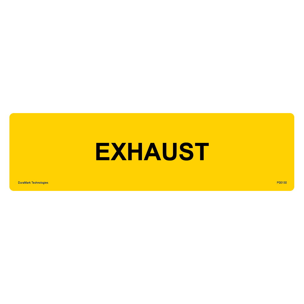 ASME A13.1 Exhaust Black on Yellow Pipe Label