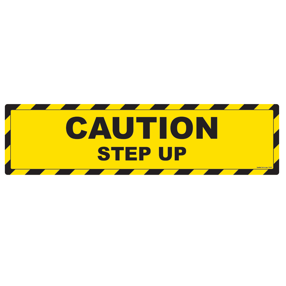 Caution Step Up Floor Label