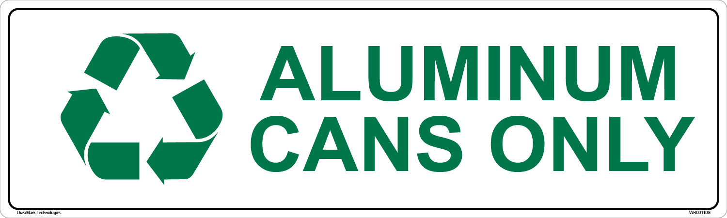 Aluminum Cans Only (With Recycling Symbol) Label
