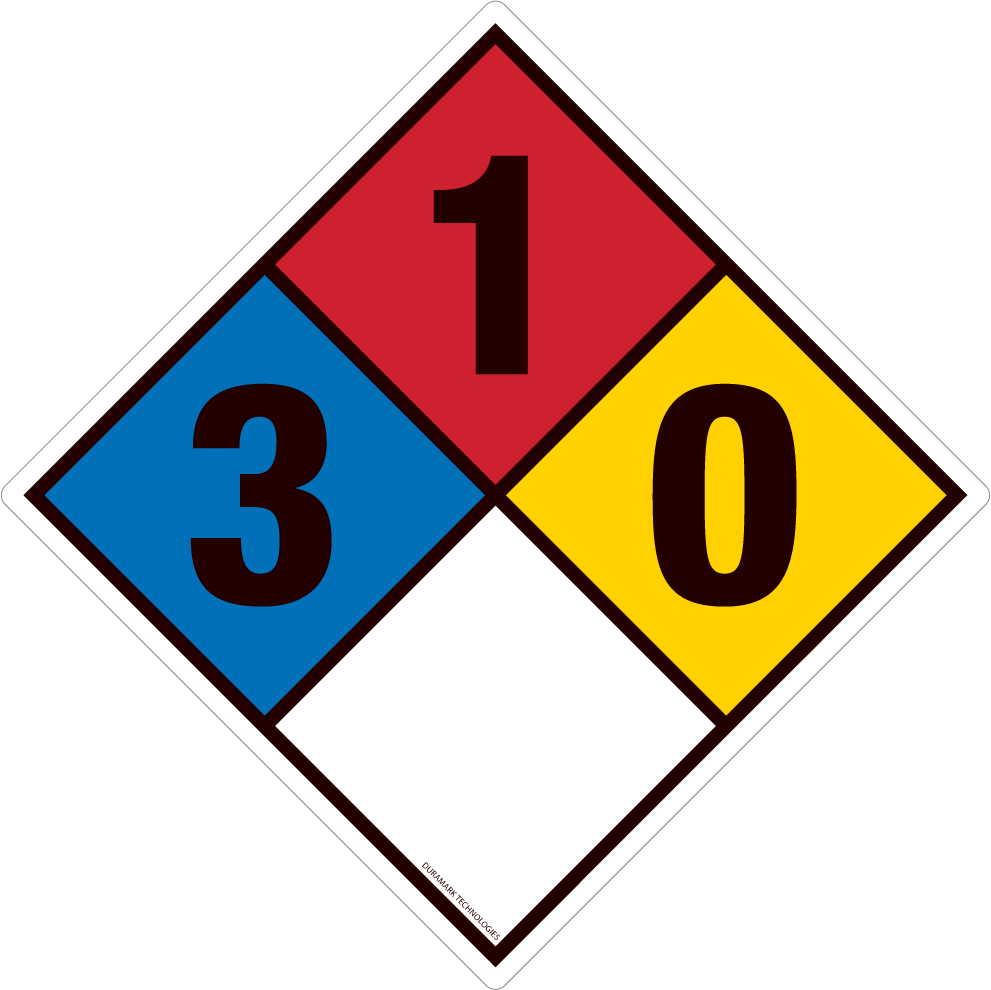 NFPA Diamond 3 3 0 Hazard Label