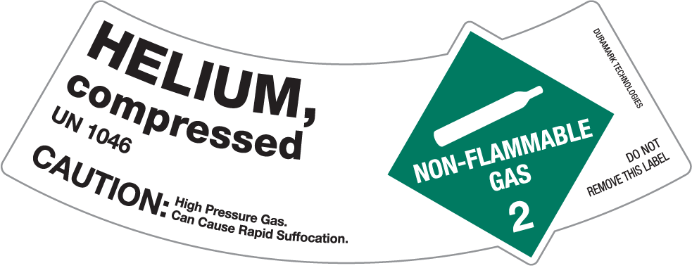 Cylinder Shoulder Label For Class 2 Non-Flammable Gas: Helium ...