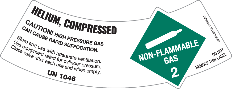 Cylinder Shoulder Label For Class 2 Non-Flammable Gas: Helium ...