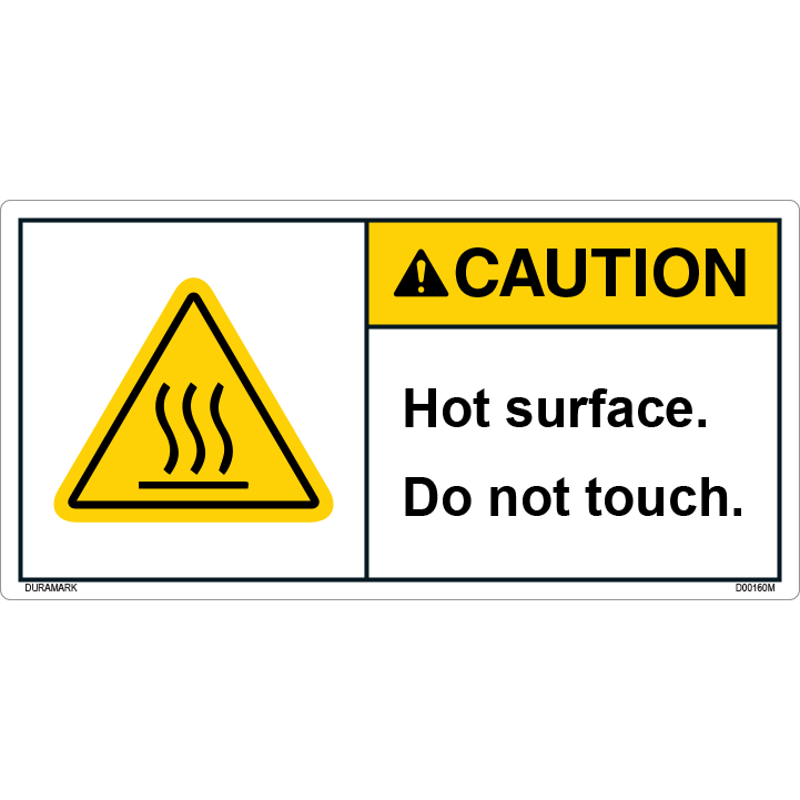 ANSI Safety Label - Caution - Hot Surface - Do Not Touch - Triangle