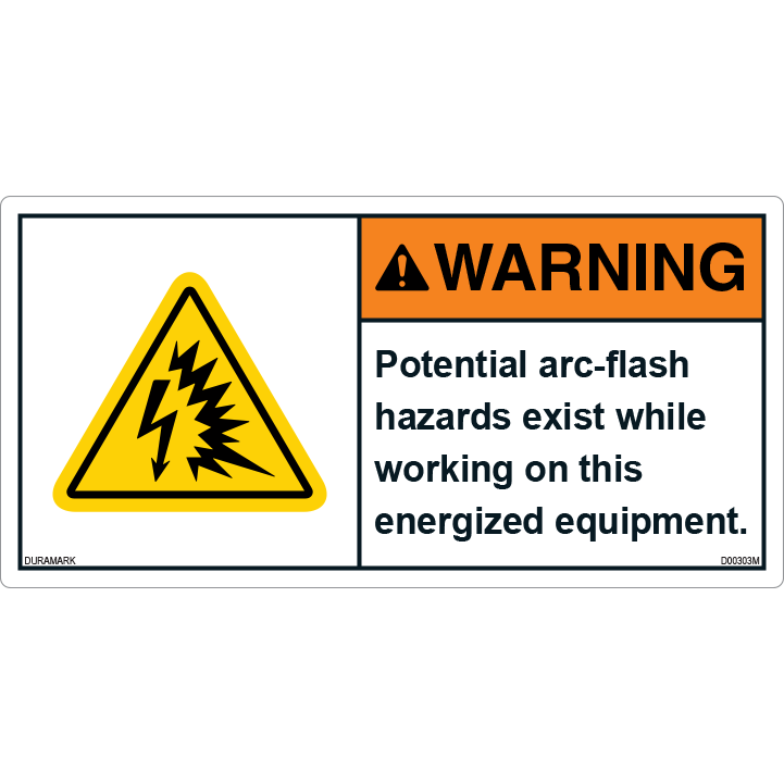 ANSI Safety Label - Warning - Arc/flash - Energized Equipment